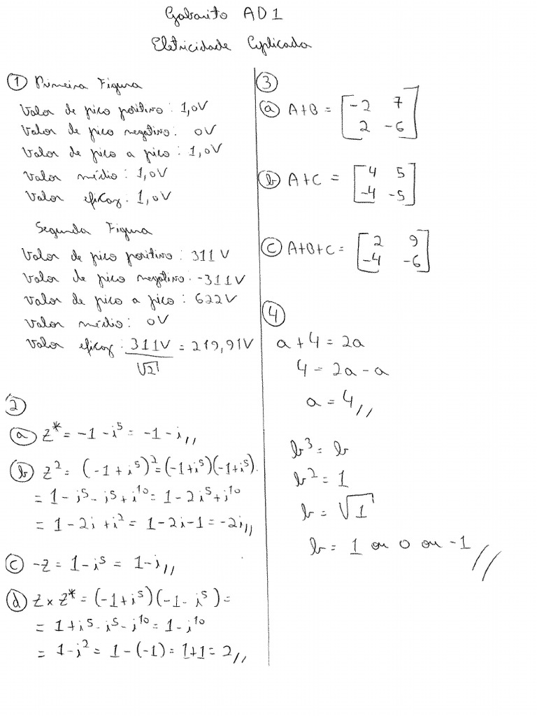 AD1 - Gabarito | PDF