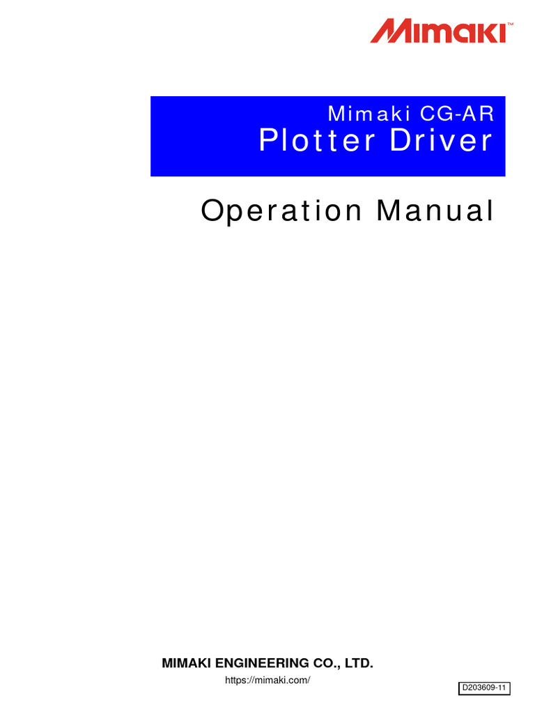 D203609-11 CG-AR PlotterDriver e | Download Free PDF | Device Driver | Printer (Computing)