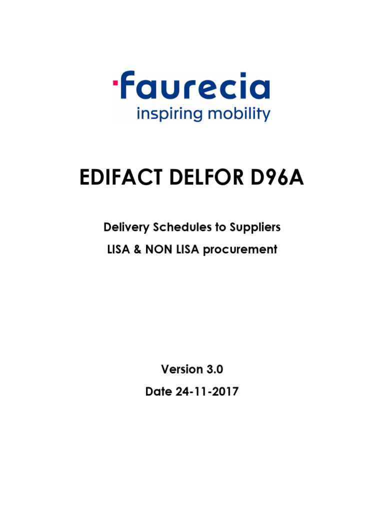 Faurecia Edi Guideline Delfor D96a v3r0 | PDF | Electronic Data ...