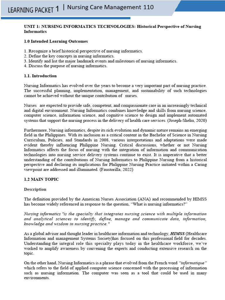 Apacible NCM110-LP1 | PDF | Health Informatics | Nursing