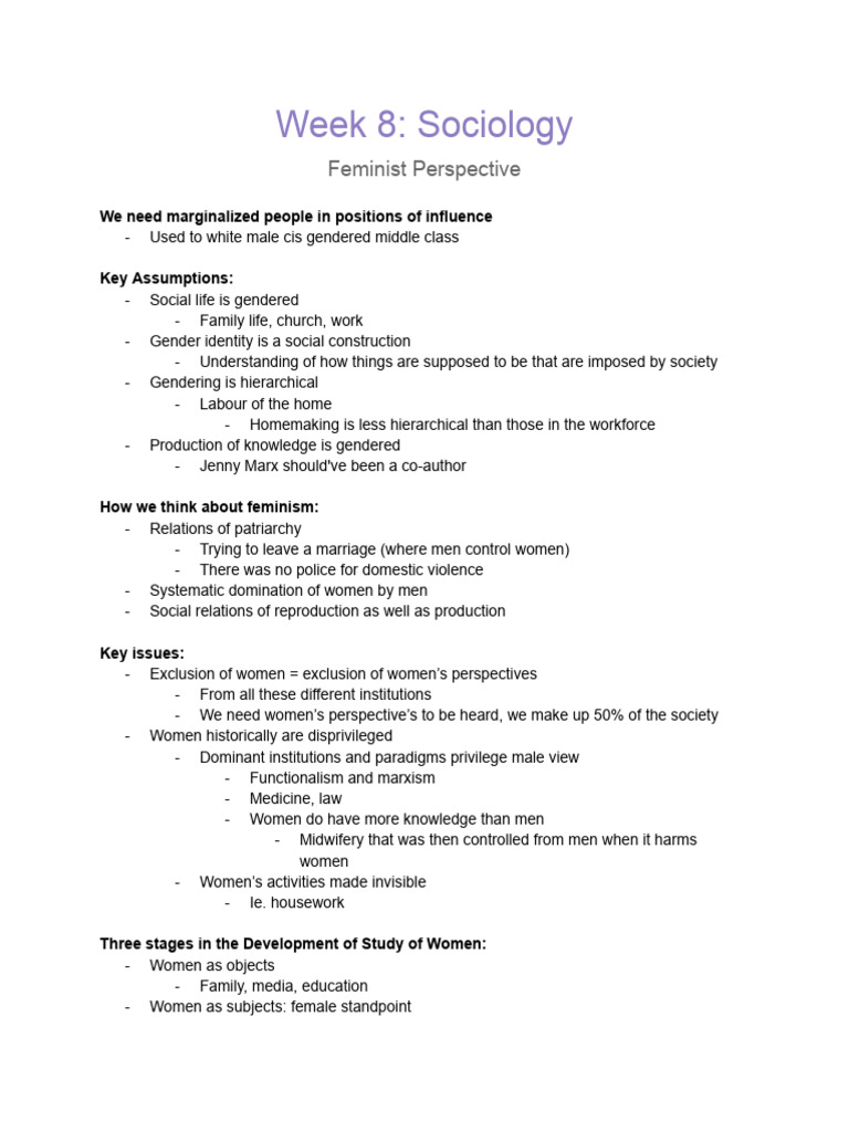 Feminist Perspectives in Sociology | PDF | Feminism | Gender Studies