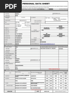 PERSONAL DATA SHEET PDS Editable | PDF | Government
