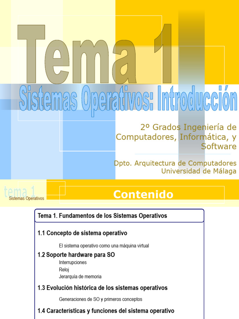 Introducción a Sistemas Operativos | PDF | Sistema operativo | Interfaz ...