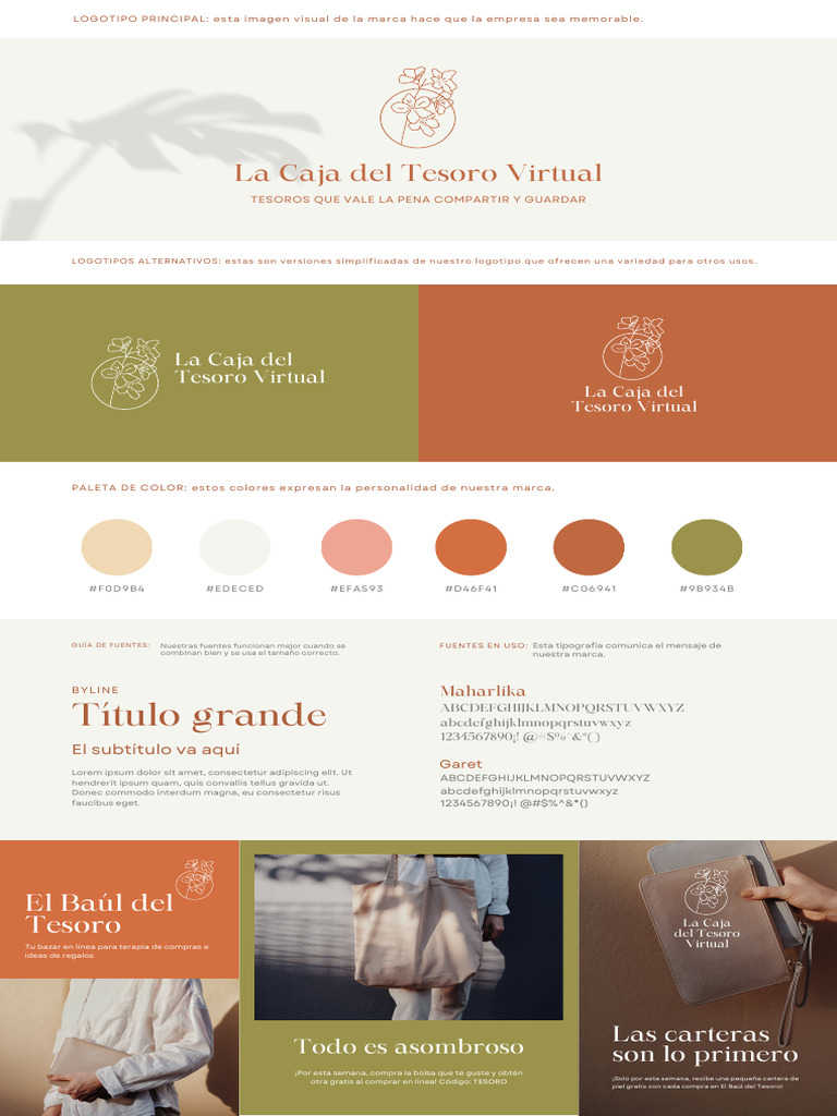 BRAND BOOK Naranja y Verde Oliva Simple Delicado Elegante Tienda ...