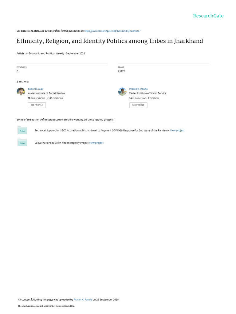 CM LIII 39 290918 Anant Kumar Pramil K Panda | PDF | Tribe