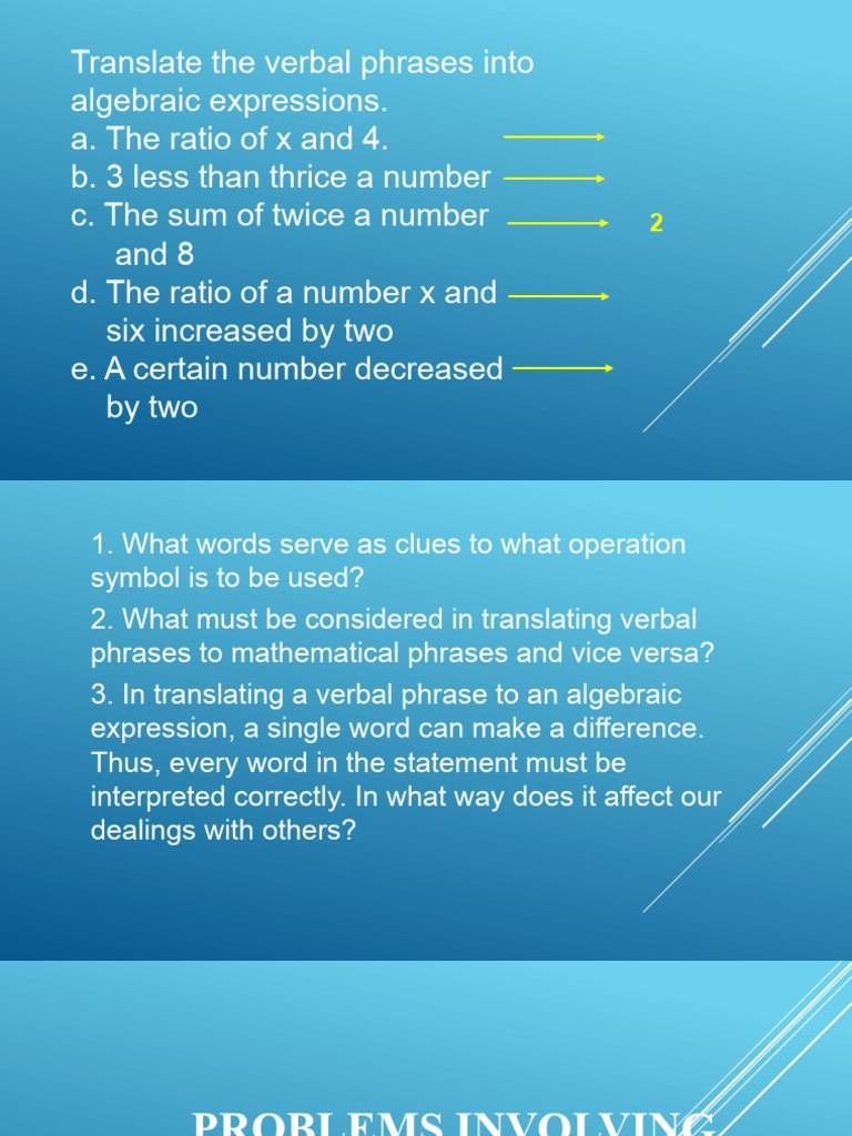 Problems Involving Quadratic Equations | PDF | Numbers | Equations