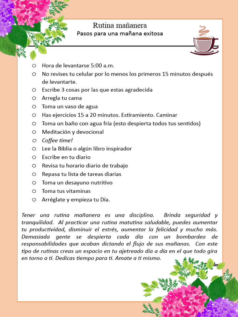 Rutina Mañanera | PDF