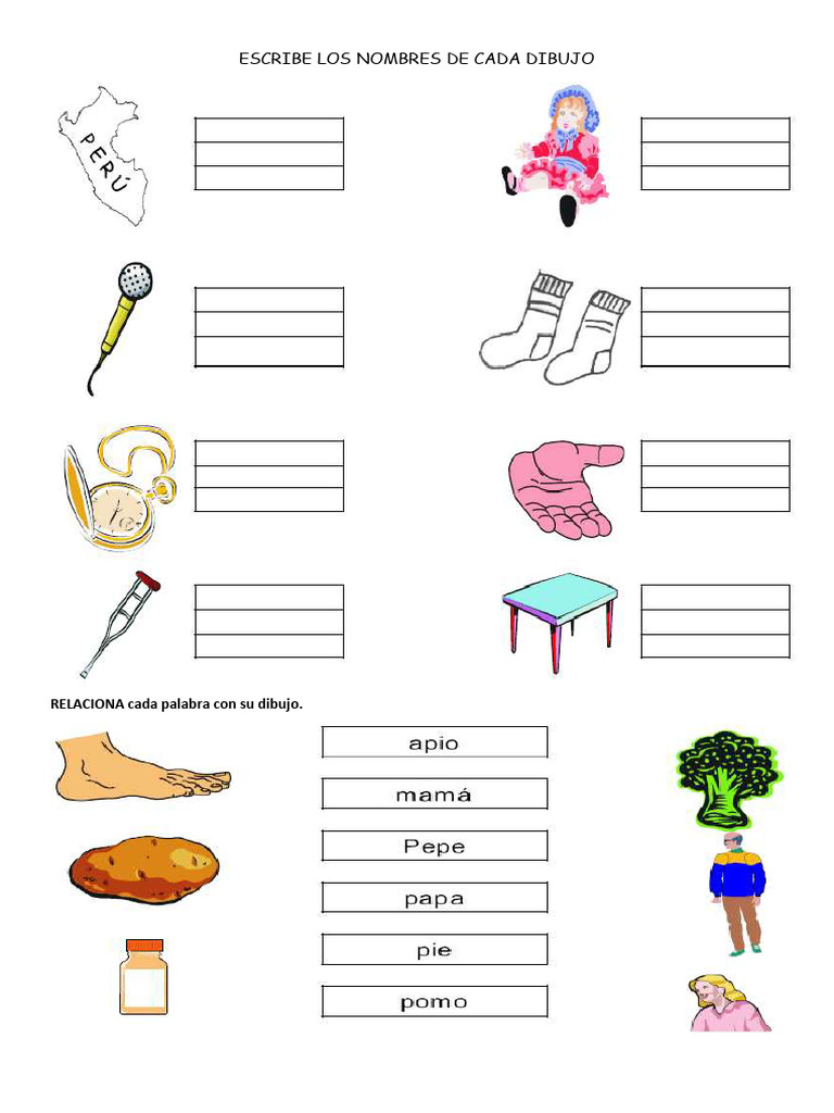 Escribo Los Nombres de Cada Dibujo | PDF