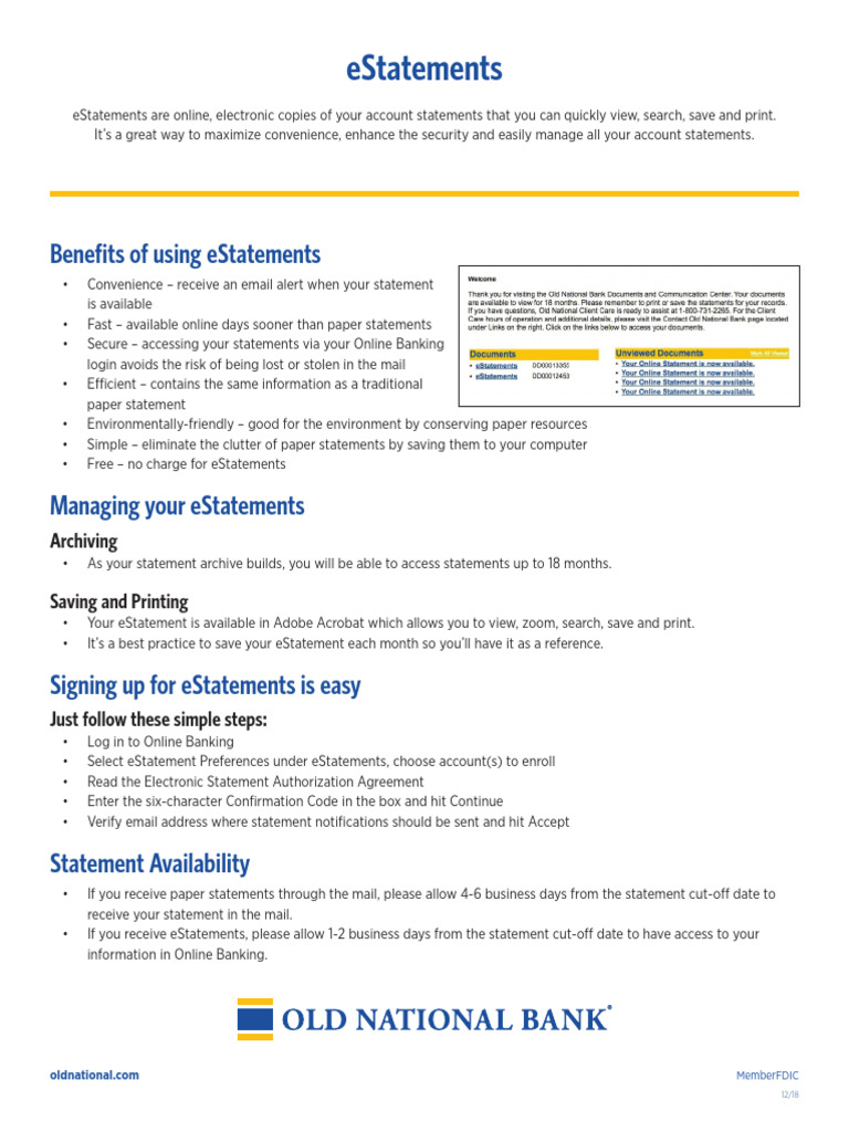 Estatements: Benefits of Using Estatements | PDF