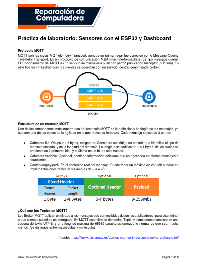 Laboratorio 3 - ESP32 | PDF | Ingeniería Informática | Redes de computadoras