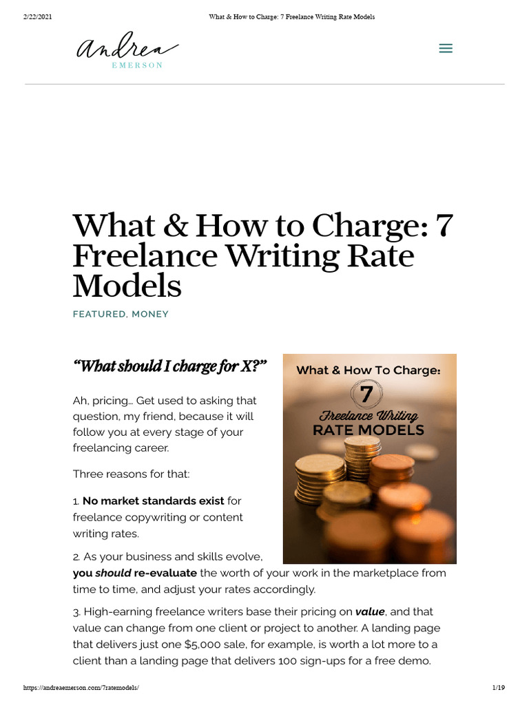 Freelance Writing Rate Models Explained | PDF | Freelancer | Pricing