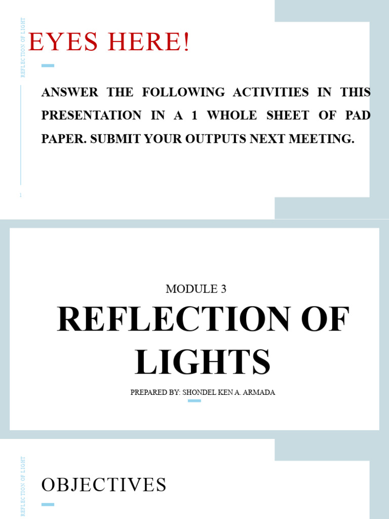 Reflection of Lights | PDF | Mirror | Materials Science