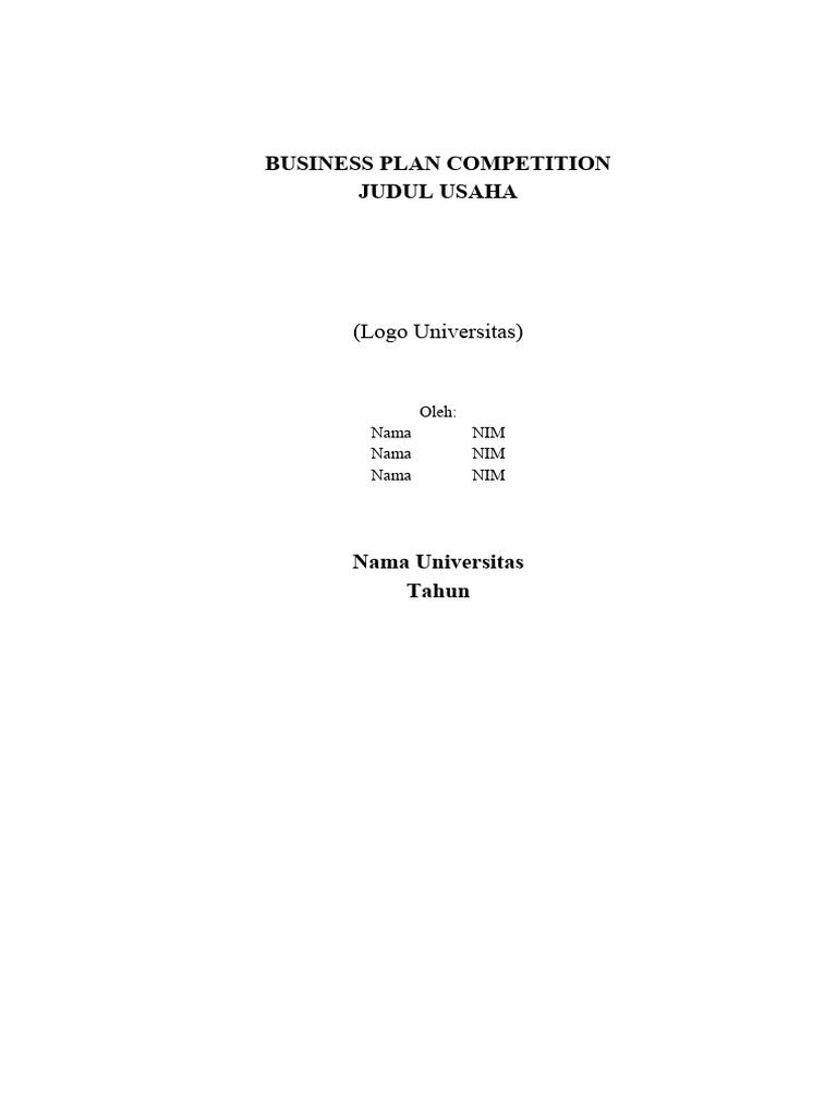 Template Proposal Business Plan | PDF