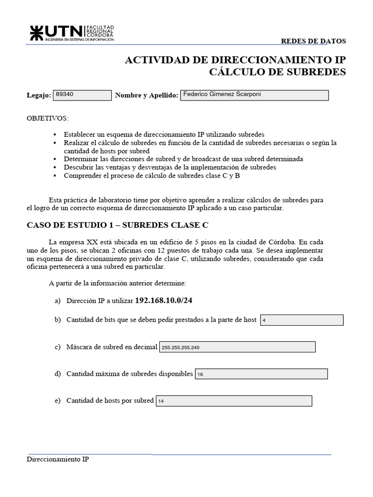 Gimenez-06-Diseño de Direccionamiento - IPv4 - Subredes | PDF | Dirección IP | Internet