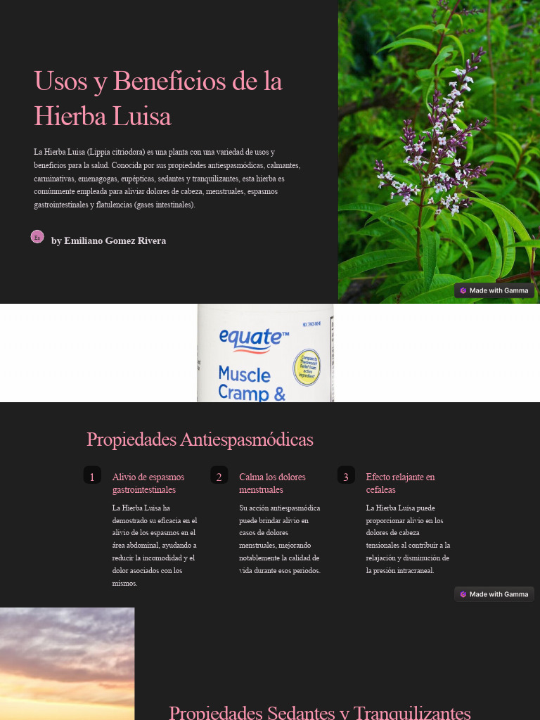 Usos-y-Beneficios-de-la-Hierba-Luisa | PDF | Dolor de cabeza | Aromaterapia