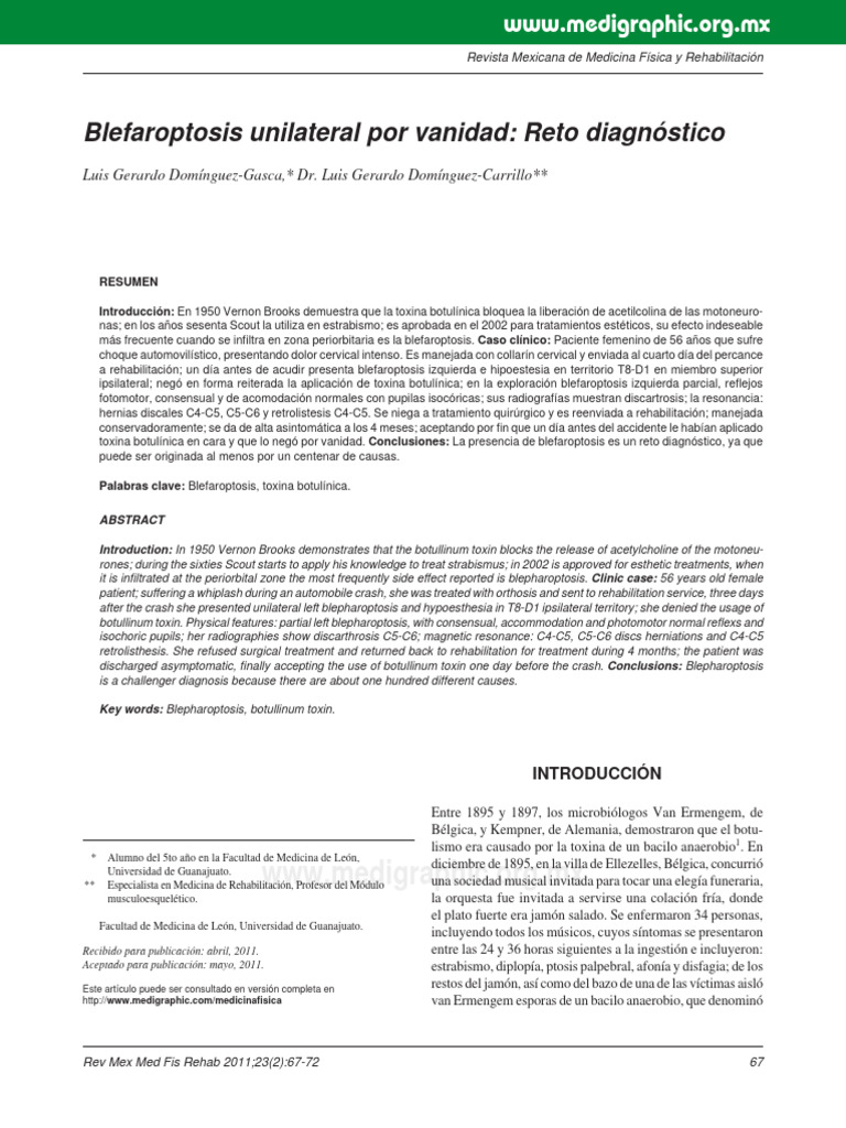 Blefaroptosis Por Vanidad | PDF | Enfermedades y trastornos | Medicina CLINICA