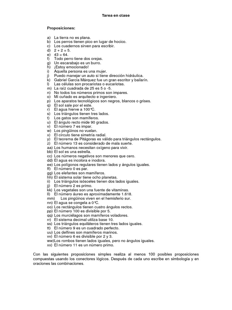 Tarea 1 Proposiciones | Descargar gratis PDF | Triángulo | Rectángulo