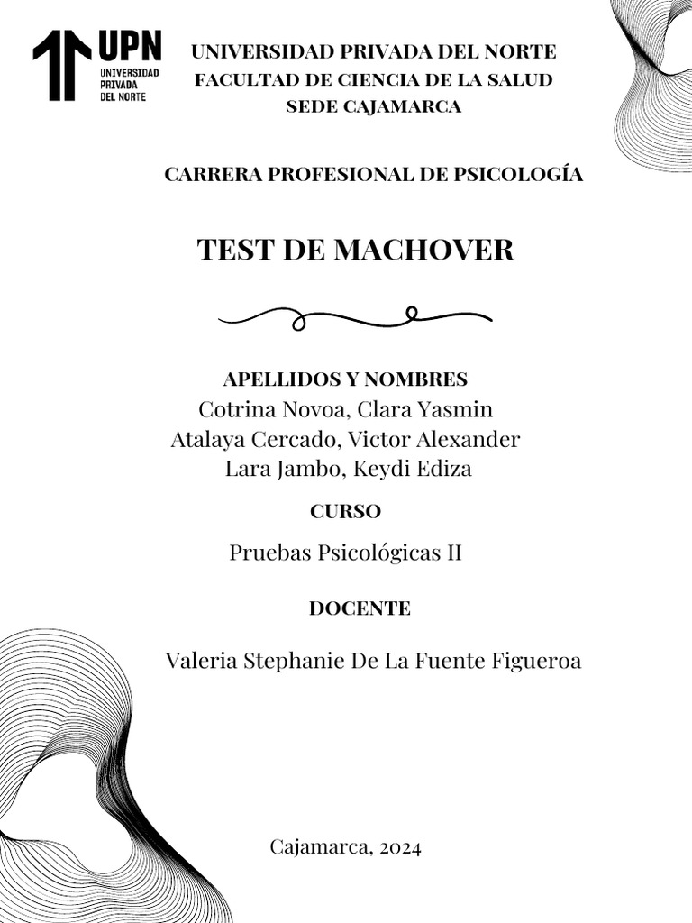 Informe Del Test de Machover | PDF | Sicología | Mujer