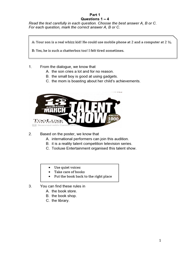KERTAS SOALAN ENGLISH FORM 2 - UP1 2024 | PDF | Camera