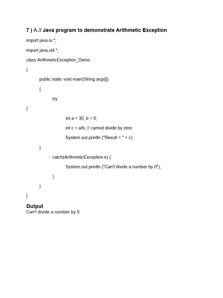 7 - Exception Handling Program | PDF | Teaching Methods & Materials