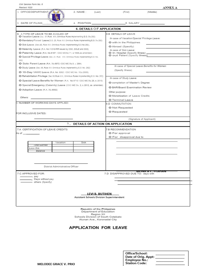 Leave Form New | PDF