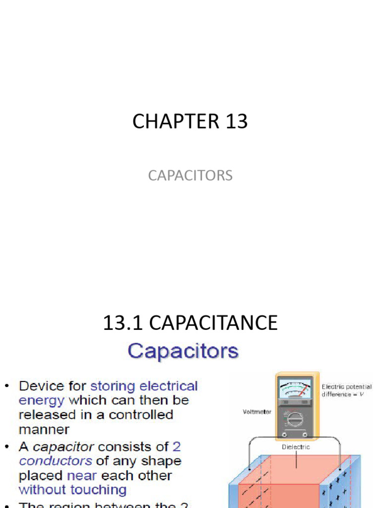 Chapter 13 Notes | PDF | Capacitor | Capacitance