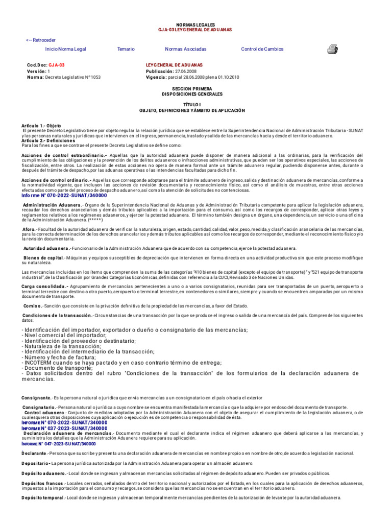 Normas Aduaneras | PDF | Finanzas y administración del dinero | Derecho