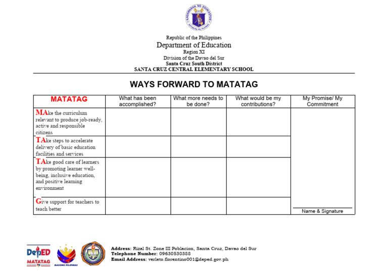 Ways Forward To Matatag | PDF