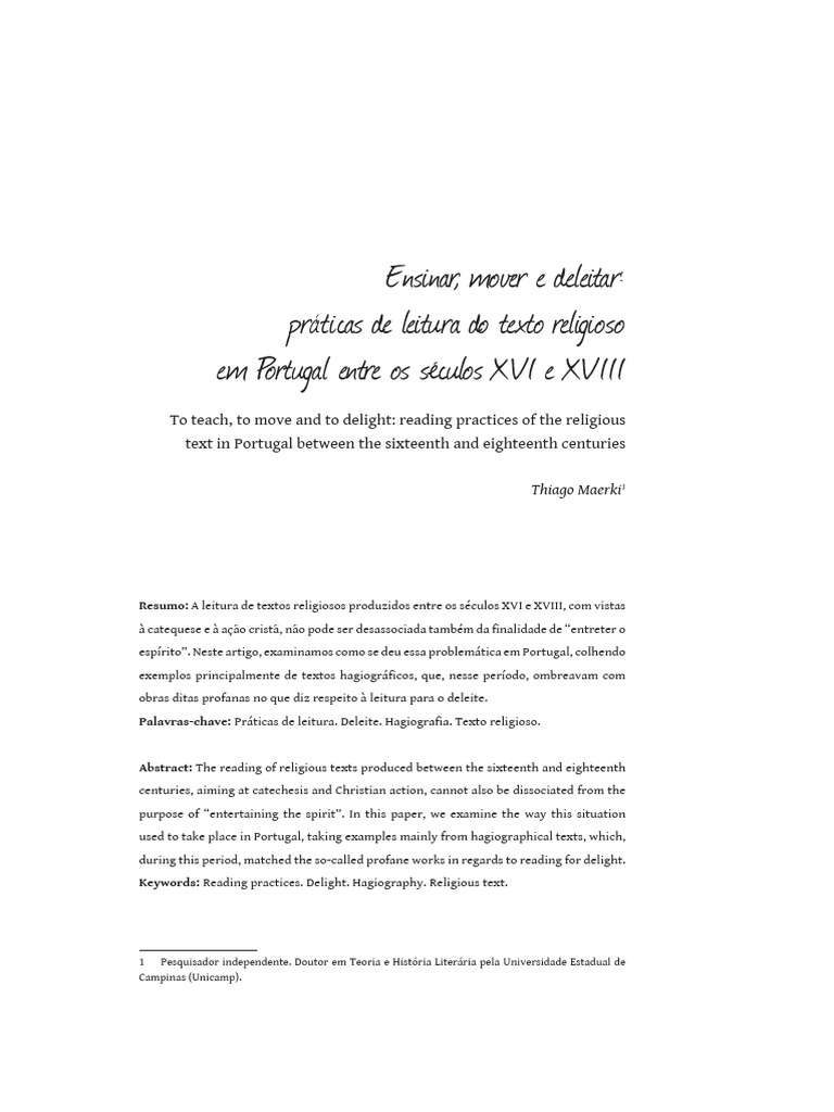 Ensinar, mover e deleitar - práticas de leitura do texto religioso em Portugal entre os séculos ...