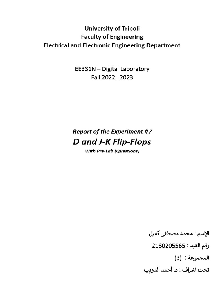 D and J-K Flip-Flops | Download Free PDF | Computer Engineering | Digital Technology