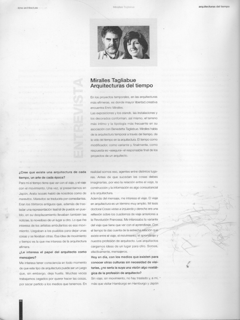 Arquitecturas Del Tiempo - Enric Miralles | PDF
