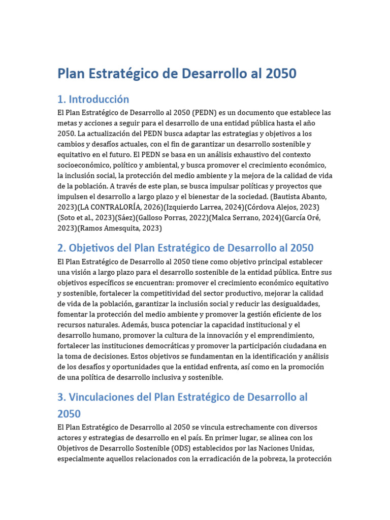 Plan Estratégico de Desarrollo Al 2050: 1. Introducción | PDF ...