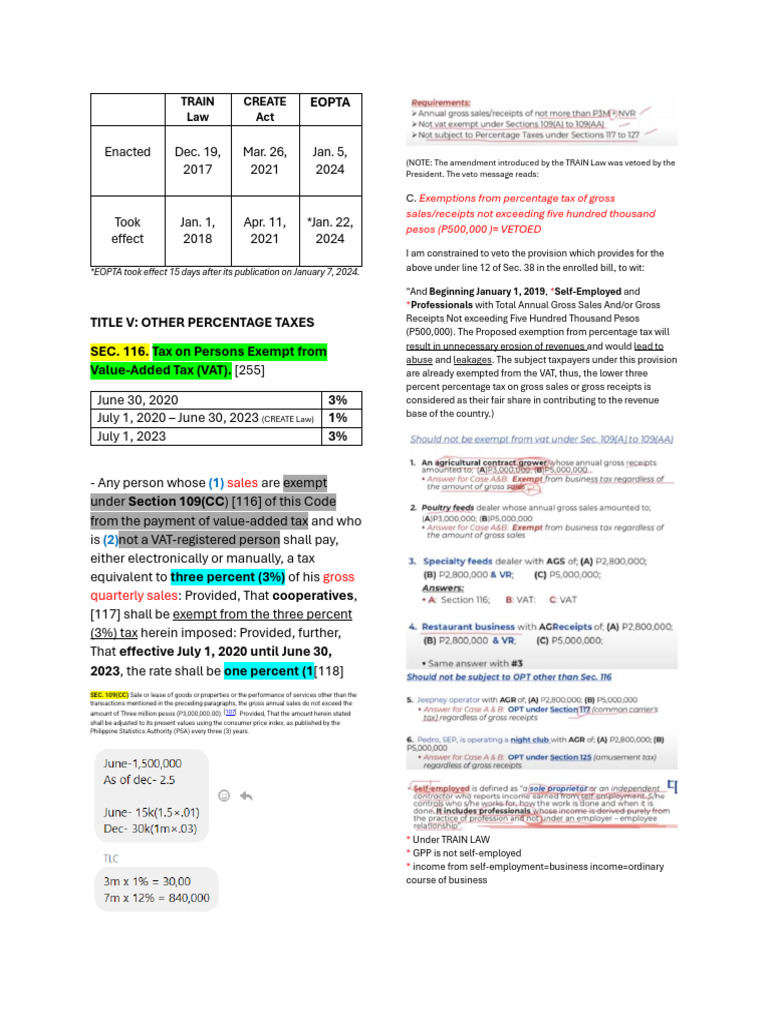 Opt Notes | PDF | Gross Income | Taxes