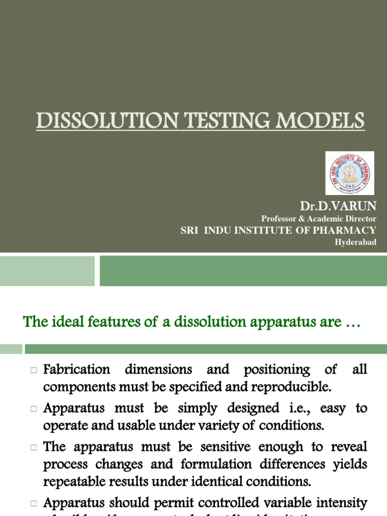 Dissolution Models | PDF | Pump | Solubility