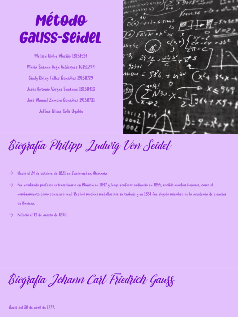 Método Gauss-Seidel: Historia y Uso | PDF | Métodos y materiales de enseñanza