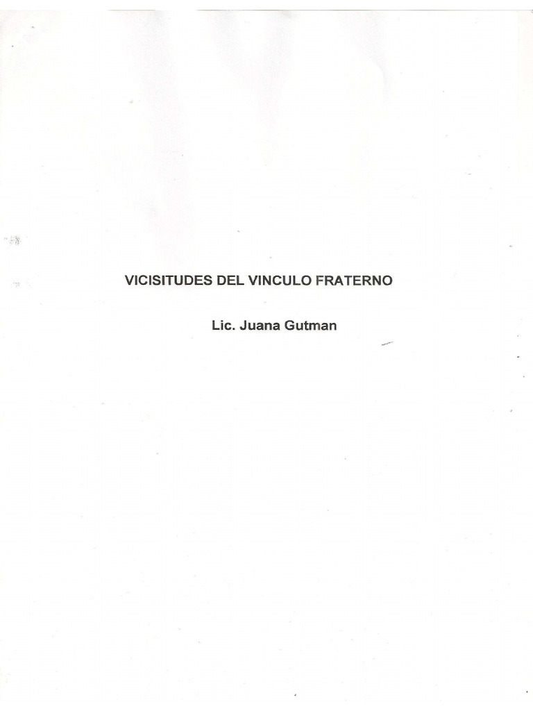 Vicisitudes Del Vinculo Fraterno | PDF