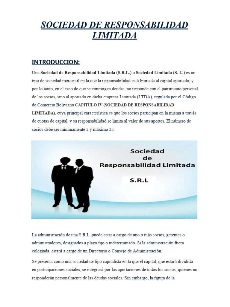 Sociedad de Responsabilidad Limitada | PDF | Business