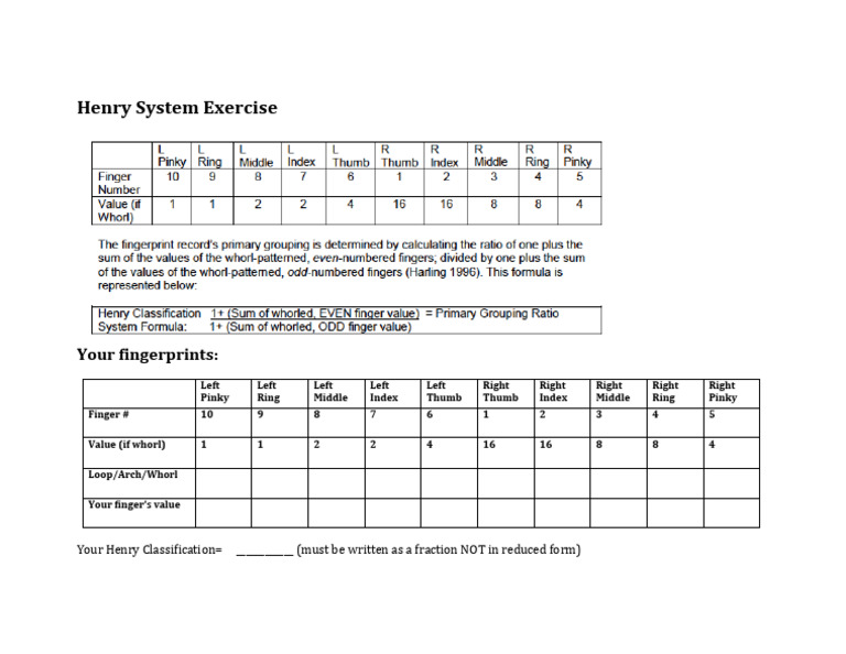 Henry System Exercise | PDF