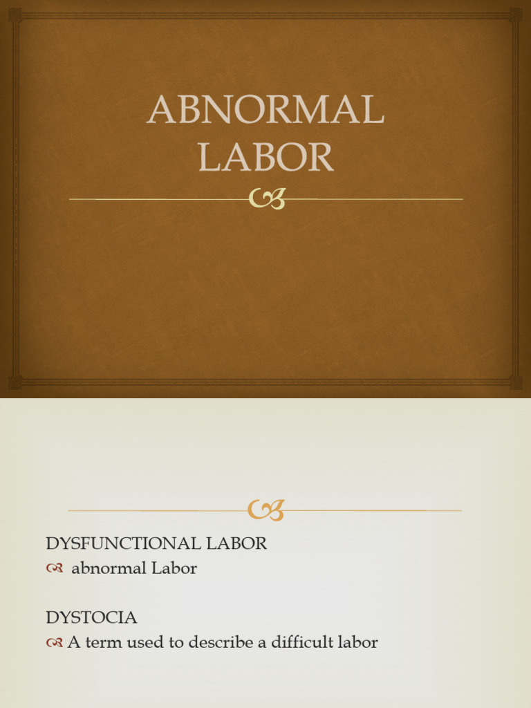 2nd Abnormal Labor | PDF | Childbirth | Preterm Birth
