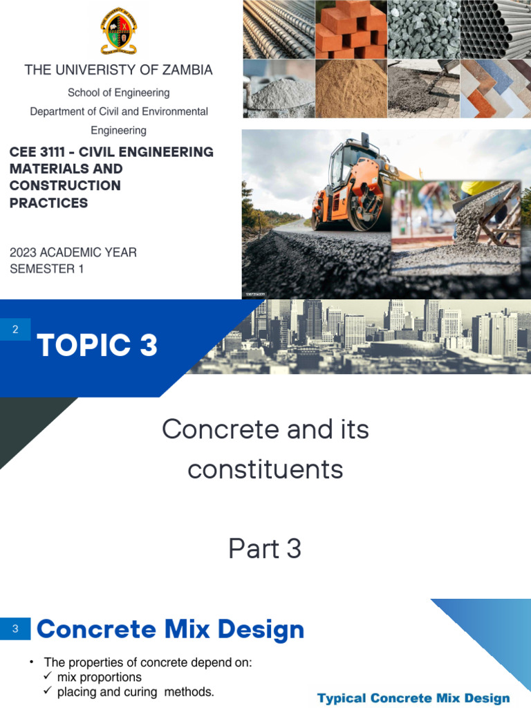 CEE 3111 Topic 3 - Concrete and its Constituents Part 3_Revised | PDF ...