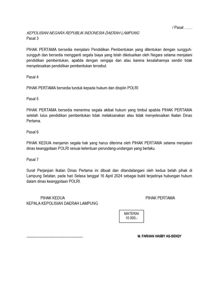 Berkas Pendaftaran Bintara 2024 M.farhAN X (1) G | PDF | Ilmu Sosial ...
