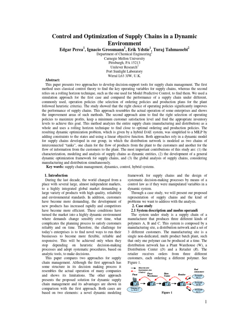 Supply chain paper | PDF | Supply Chain | Mathematical Optimization