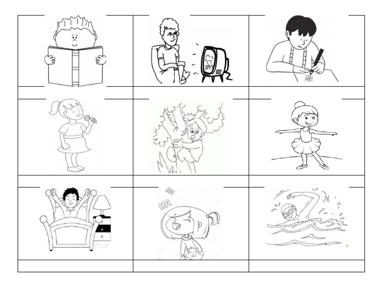 action verb picture coloring | PDF