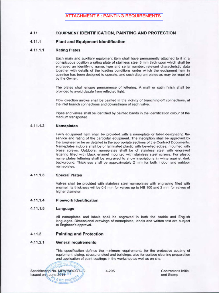 Attachment-3 Painting Requirement | PDF | Paint | Pipe (Fluid Conveyance)