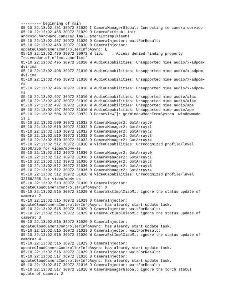 Camera and Audio Capabilities Log | PDF | Software | Computing