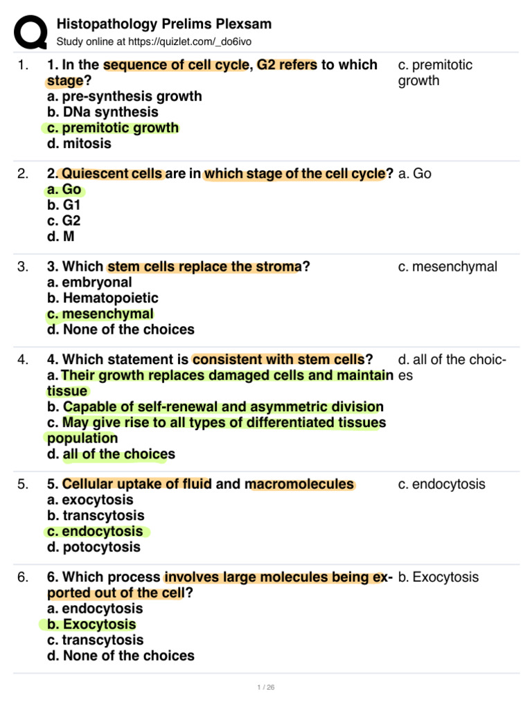 Histopath Samplex Prelims 2 | PDF | Platelet | Necrosis