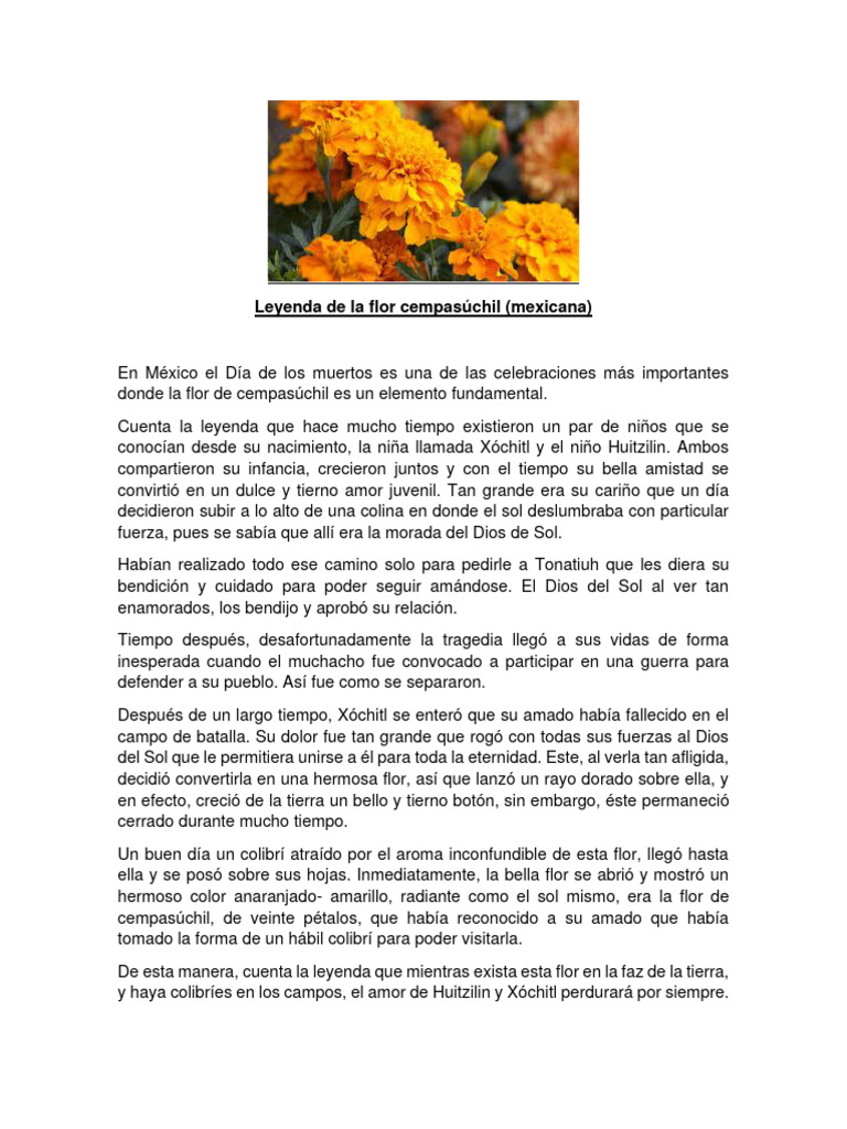 Leyenda de la flor cempasúchil- PDF | PDF