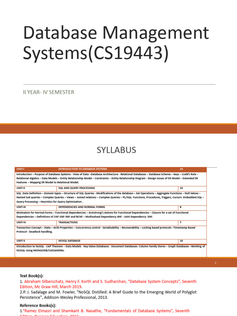 Database Management Systems Overview | PDF | Databases | Relational ...