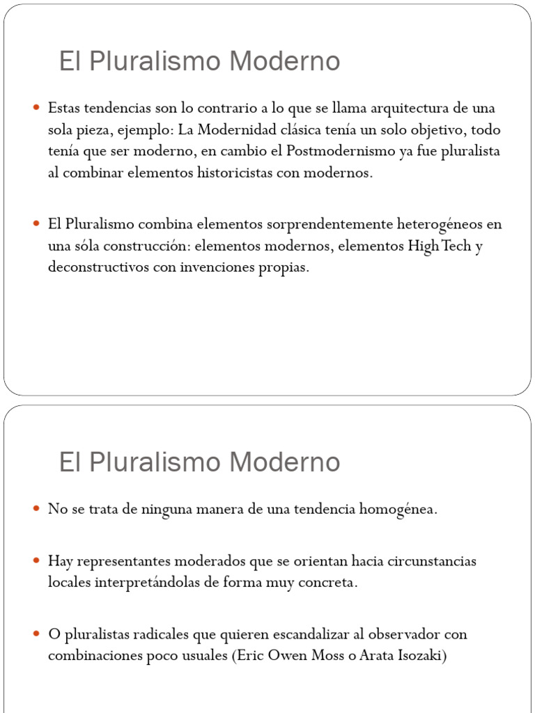 Pluralismo Moderno en Arquitectura | PDF | Estilo | Diseño arquitectonico