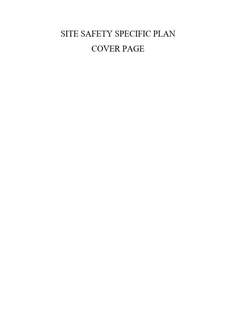 Construction Site Specific Safety Plan | PDF